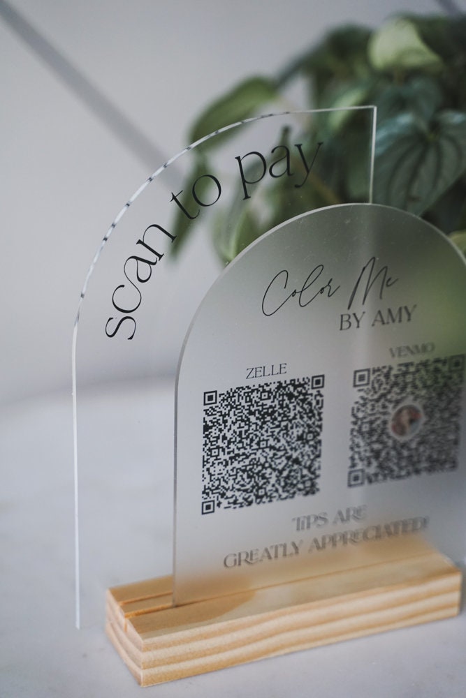 Double Arch QR Code Acrylic Display Sign Social Media Menu - Etsy
