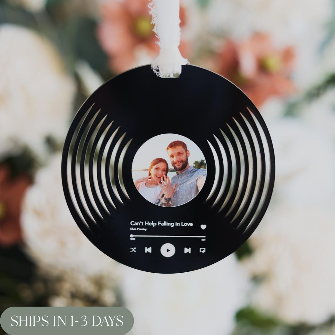 Custom Acrylic Song Ornament - Music Playlist Ornament - Vinyl Record ...