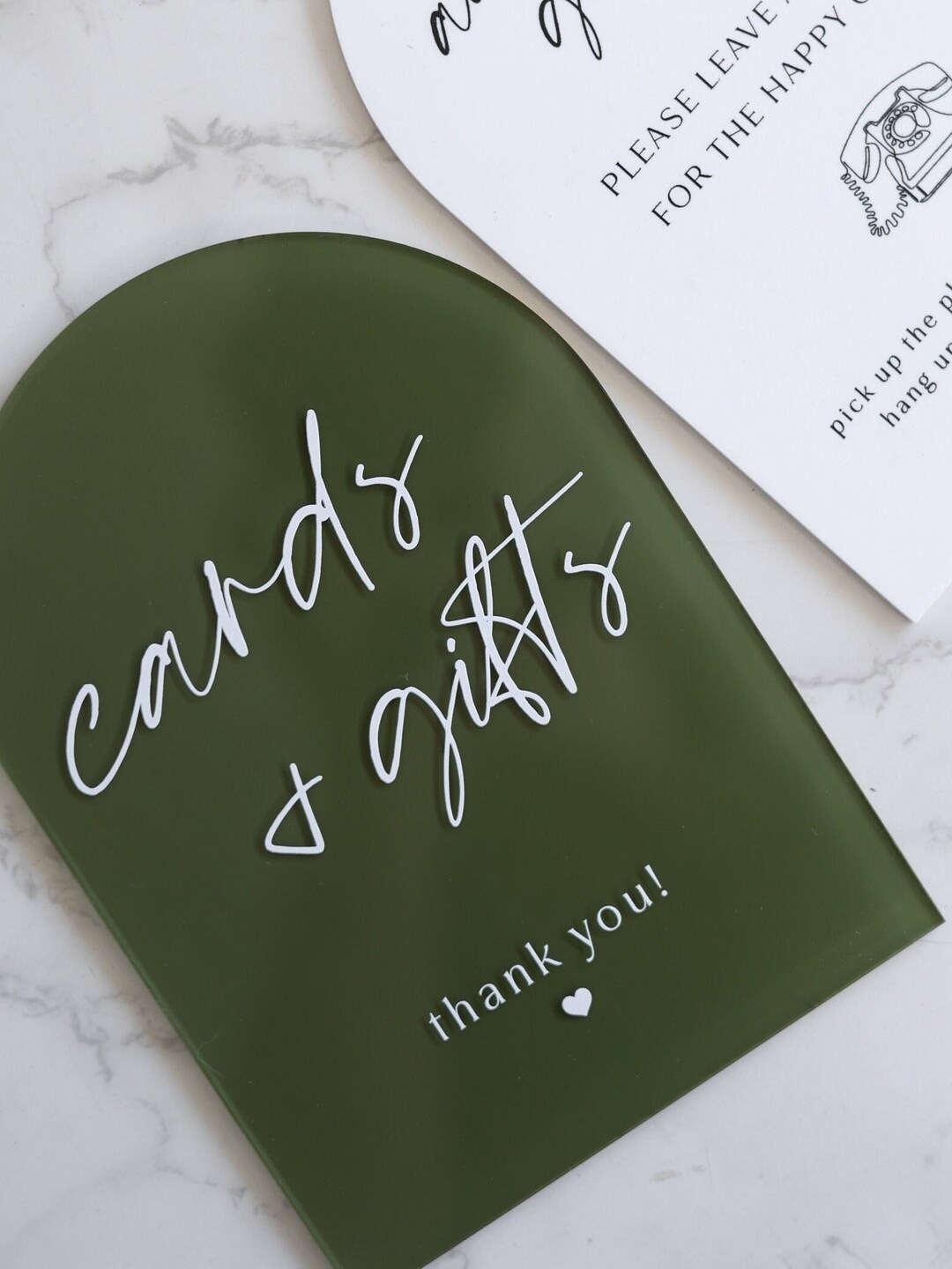 Cards & Gifts Arch Table Sign Gift and Cards Sign Modern Script Acrylic ...
