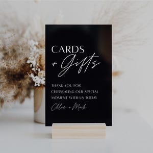 Cards & Gifts Table Sign | Gift and Cards Sign | Modern Script Acrylic ...