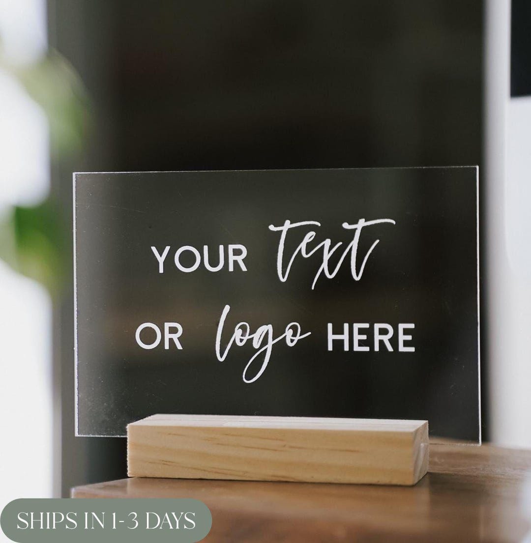 Custom Acrylic Sign - Small Acrylic Business Signs - Laser Engraved ...