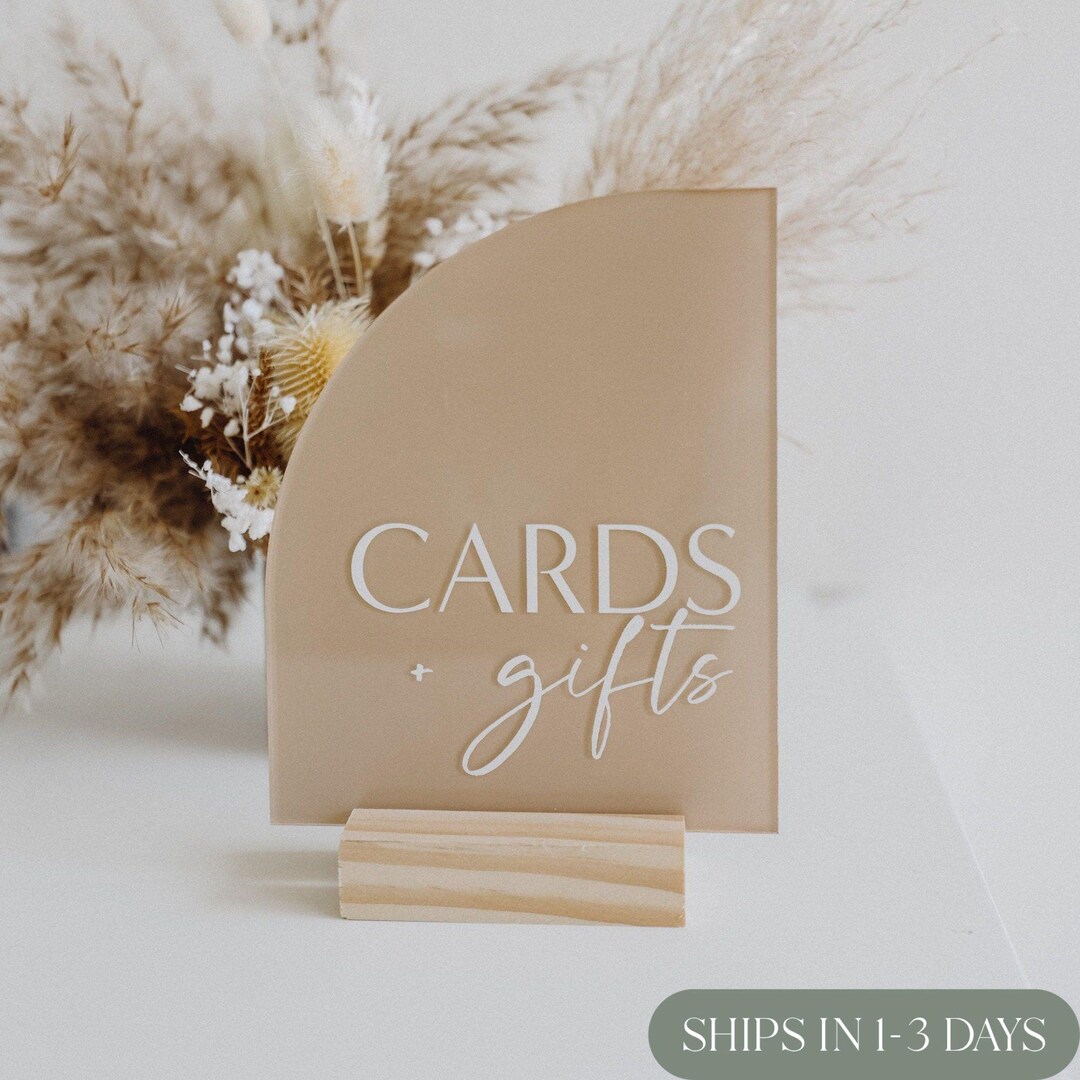 Cards & Gifts Half Arch Table Sign Gift and Cards Sign Modern Script ...