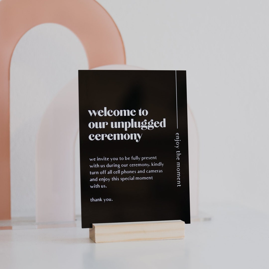 Unplugged Ceremony Table Sign Ceremony Sign Modern Script Acrylic ...