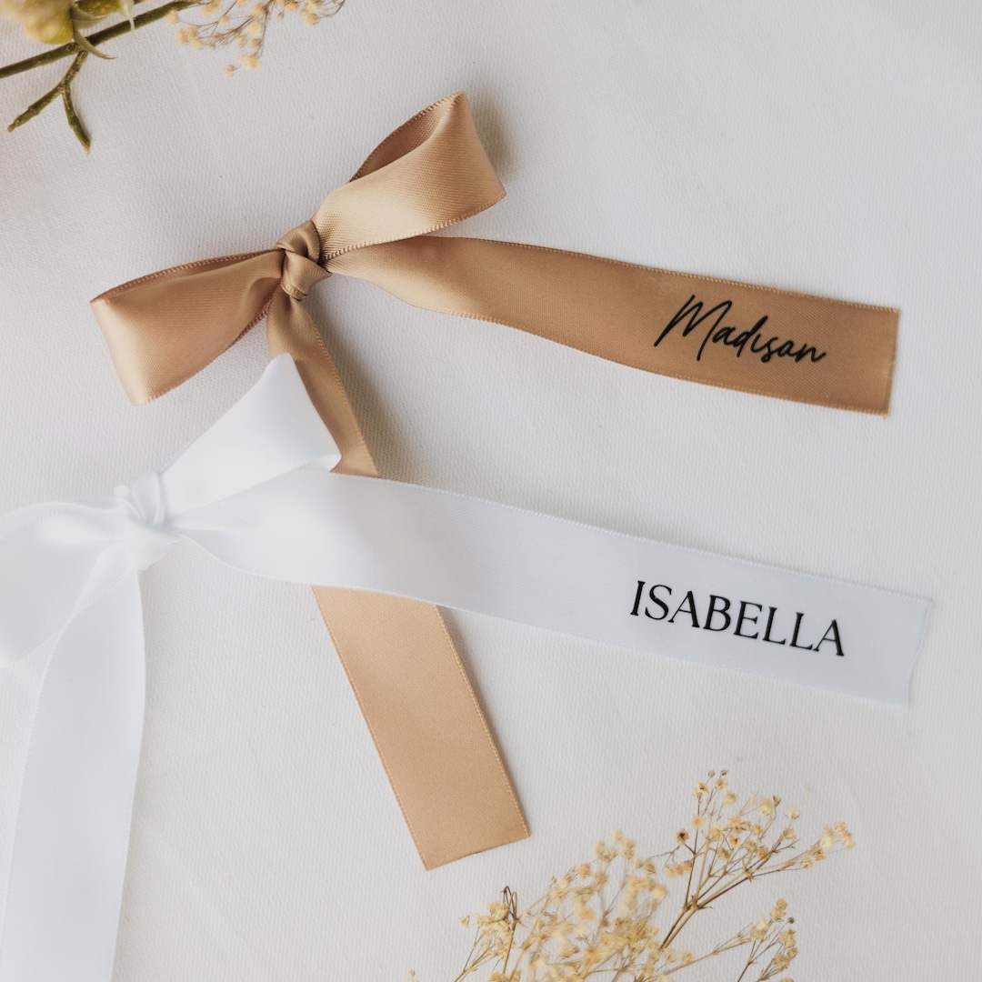 Ribbon Name Tag Place Card for Wedding Bridal Shower Christmas Party ...