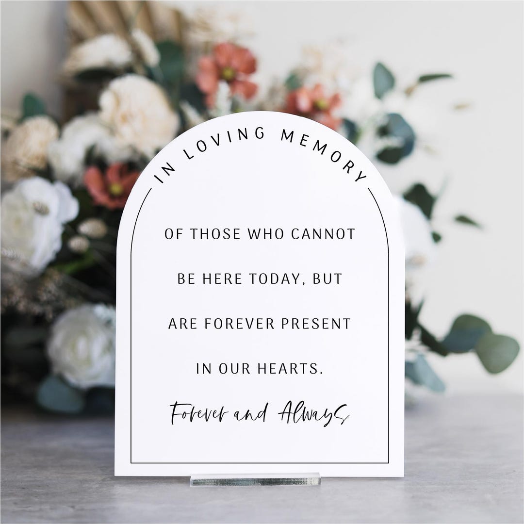 In Loving Memory Table Sign in Memory Wedding Sign Modern Script ...