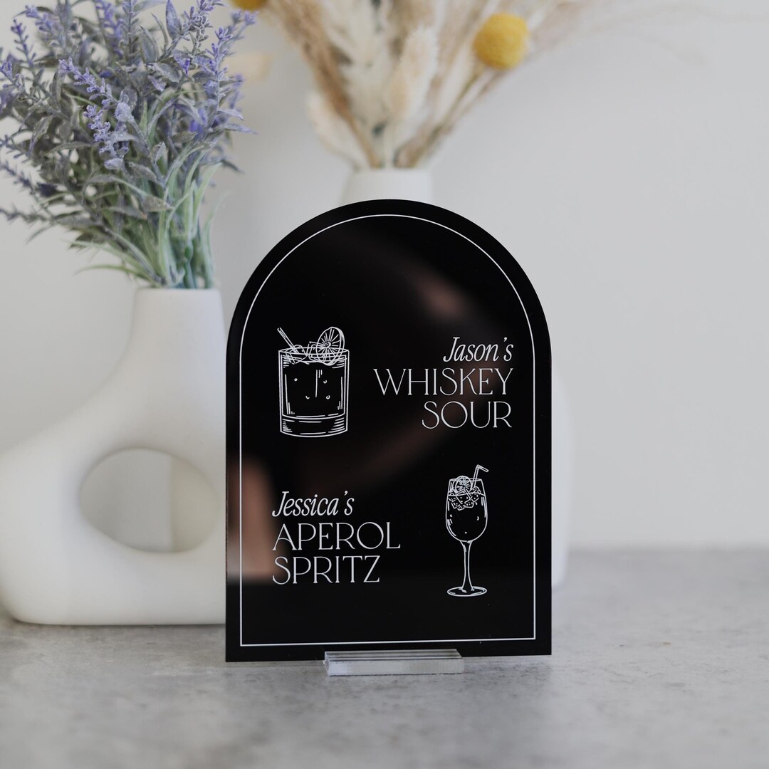 Signature Drink Bar Menu Sign Signature Cocktails Personalized Drinks ...