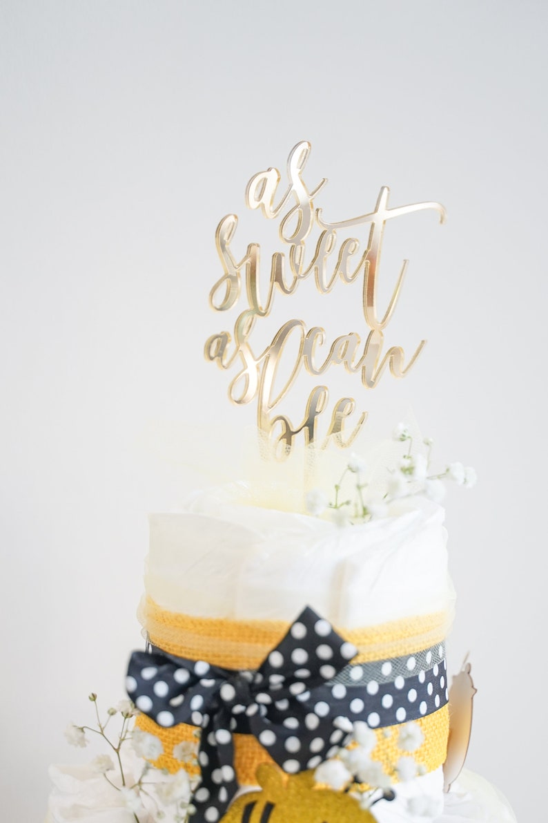 As Sweet As Can Bee Cake Topper Bee Themed Cake Topper | Etsy