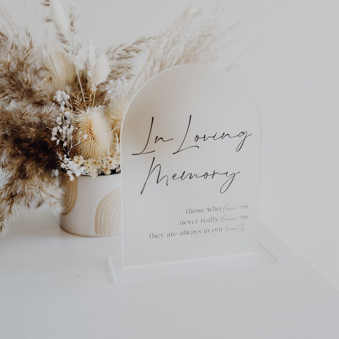 In Loving Memory Table Sign in Memory Wedding Sign Modern Script ...