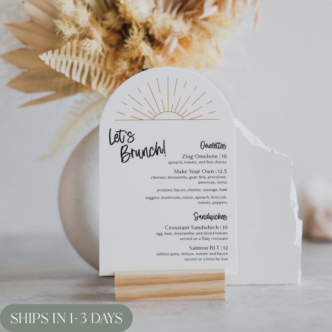 Brunch Menu Sign | Food Menu Sign for Restaurant | Restaurant Menu Sign ...
