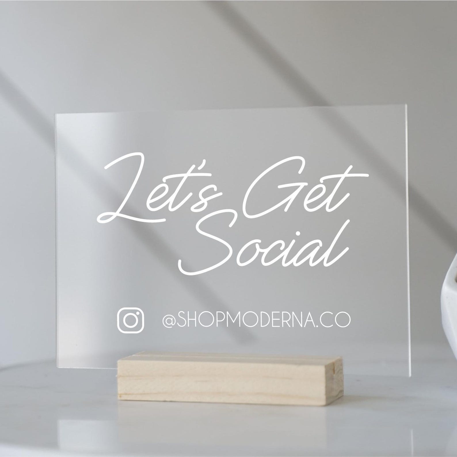 Social Media Hashtag Acrylic Sign - Follow Us Acrylic Signs - Business ...
