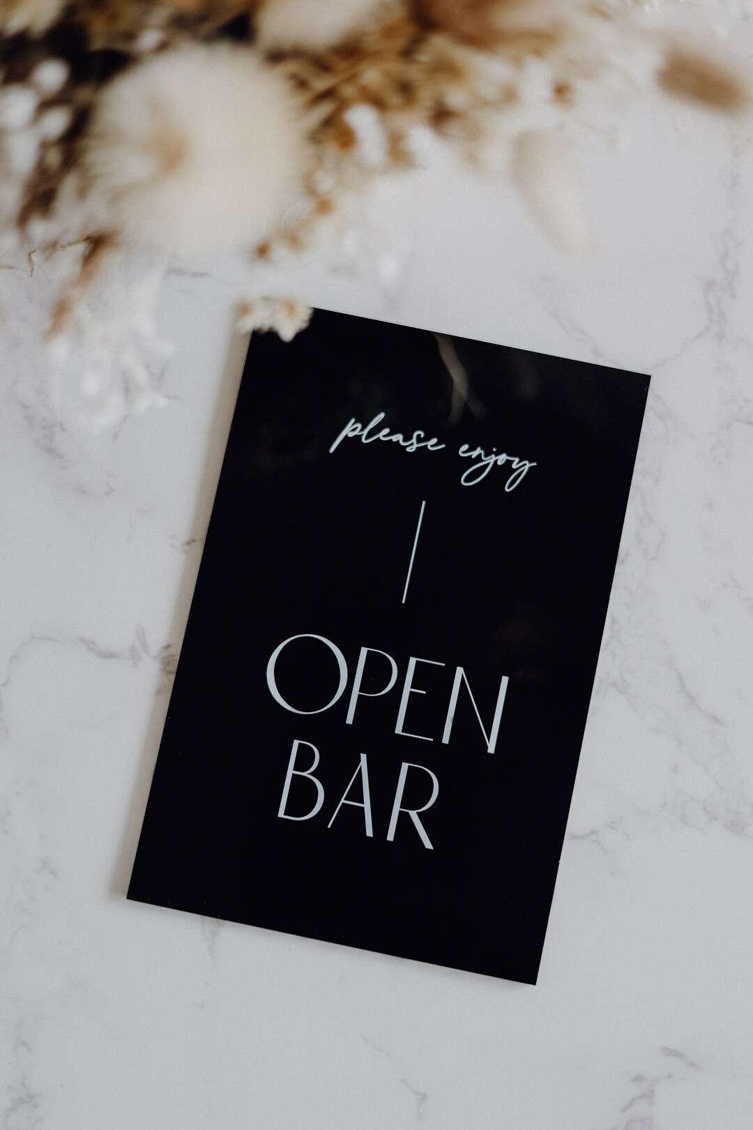 Open Bar Sign Drinks Are on Us Sign Custom Acrylic Bar Menu Wedding ...