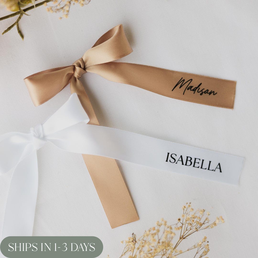 Ribbon Name Tag Place Card for Wedding Bridal Shower Christmas Party ...