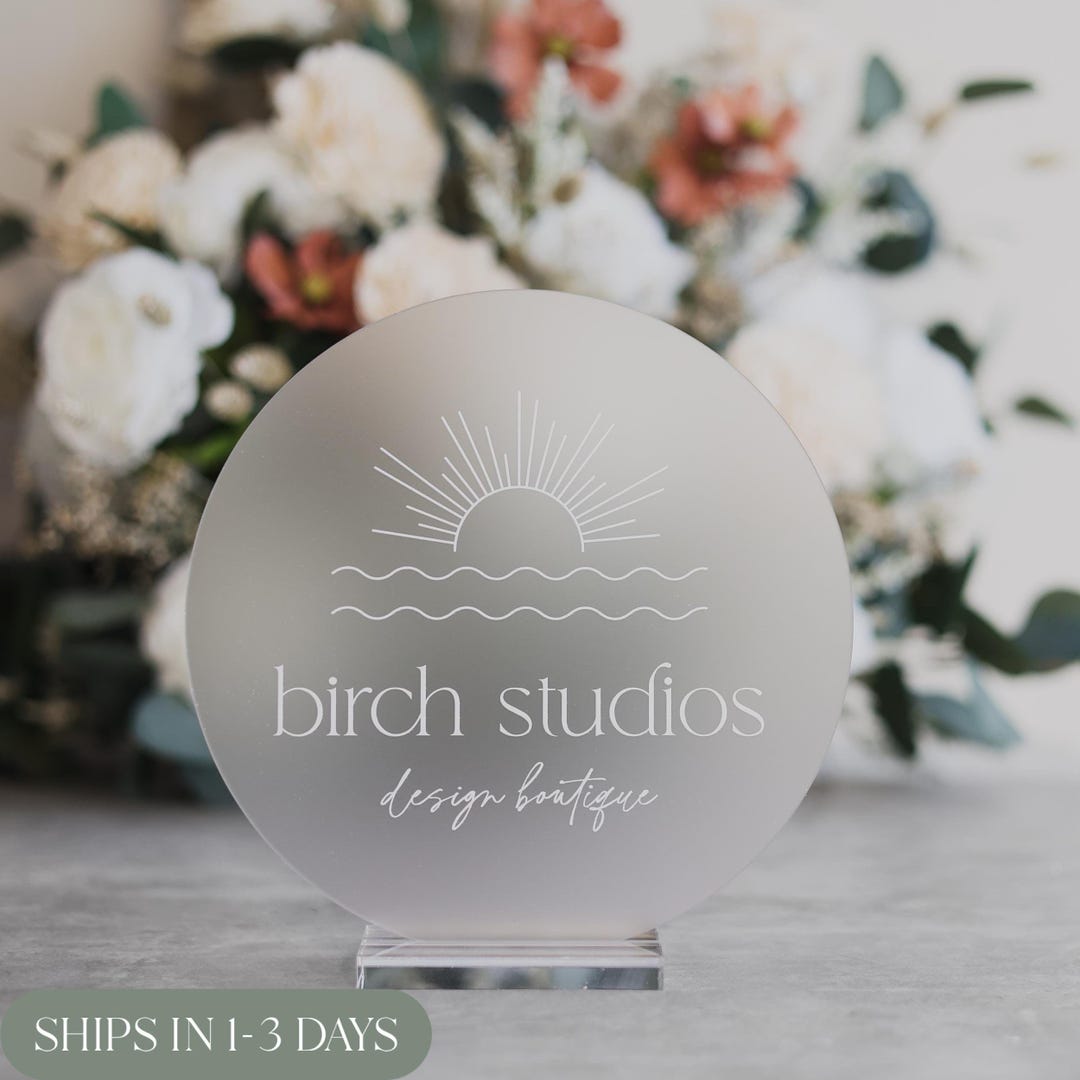 Custom Round Logo Acrylic Sign - Circle Logo Sign - Round Business Sign ...