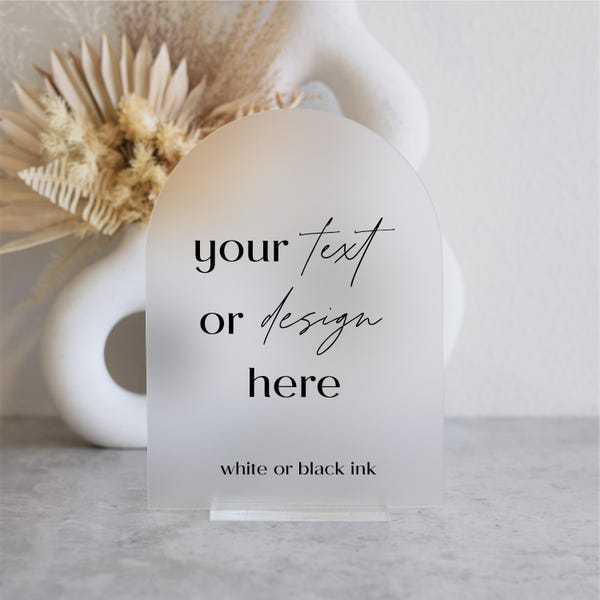 Frosted Arch Acrylic Signs - Etsy