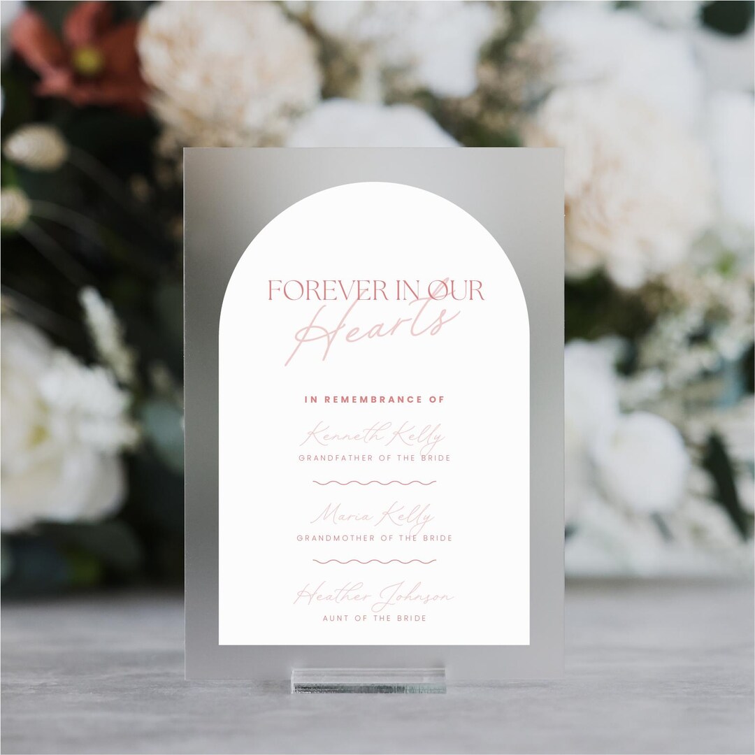 In Loving Memory Table Sign | in Memory Wedding Sign | Modern Script ...