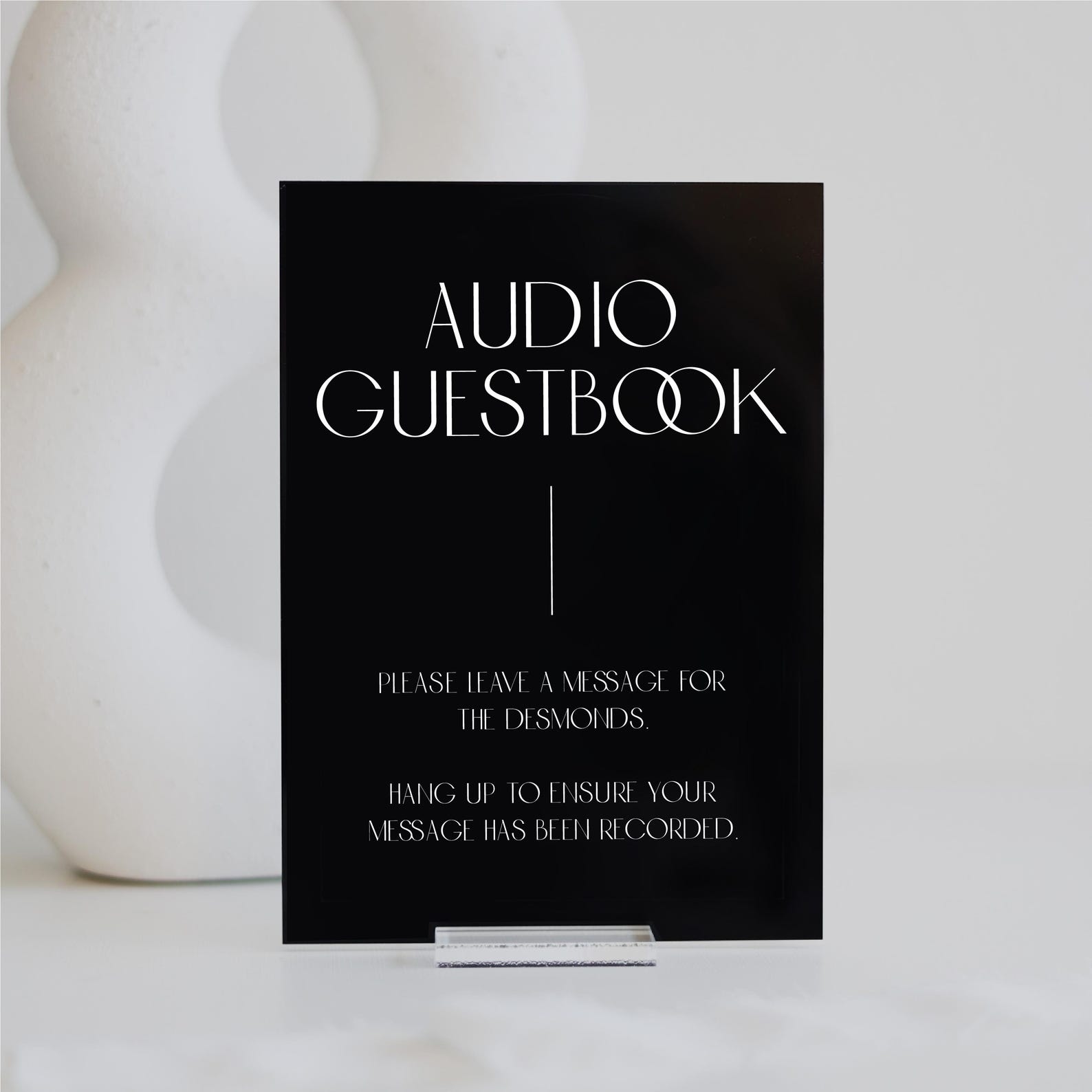 Audio Guestbook Acrylic Sign, Custom Wedding Phone Guestbook Sign ...