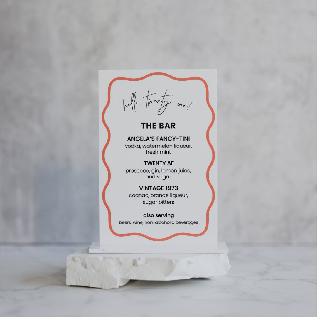 Signature Drink Bar Menu Sign Signature Cocktails Personalized Drinks ...