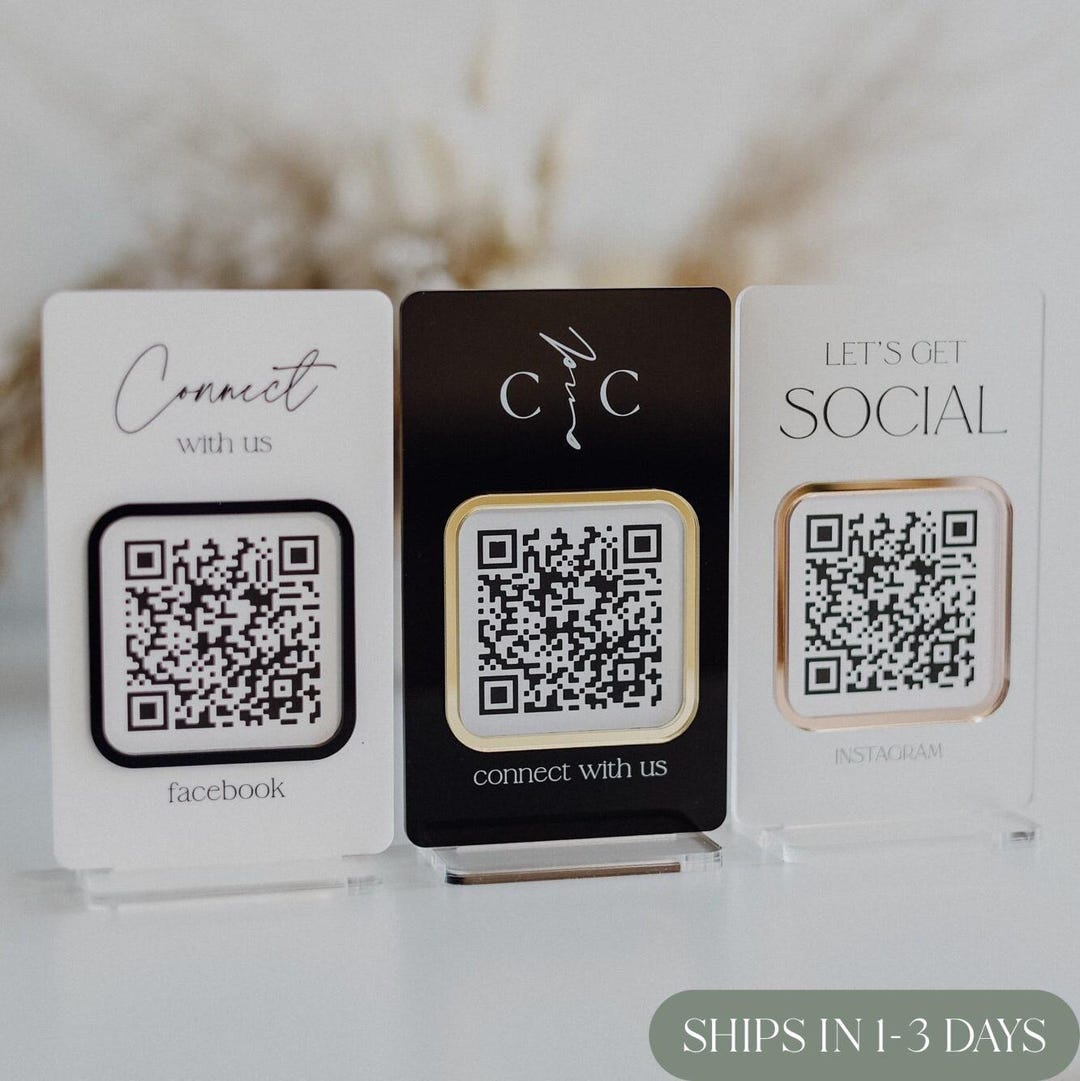 QR Code Sign Mini Stocking Stuffer Scan to Pay Sign Social Media Sign ...