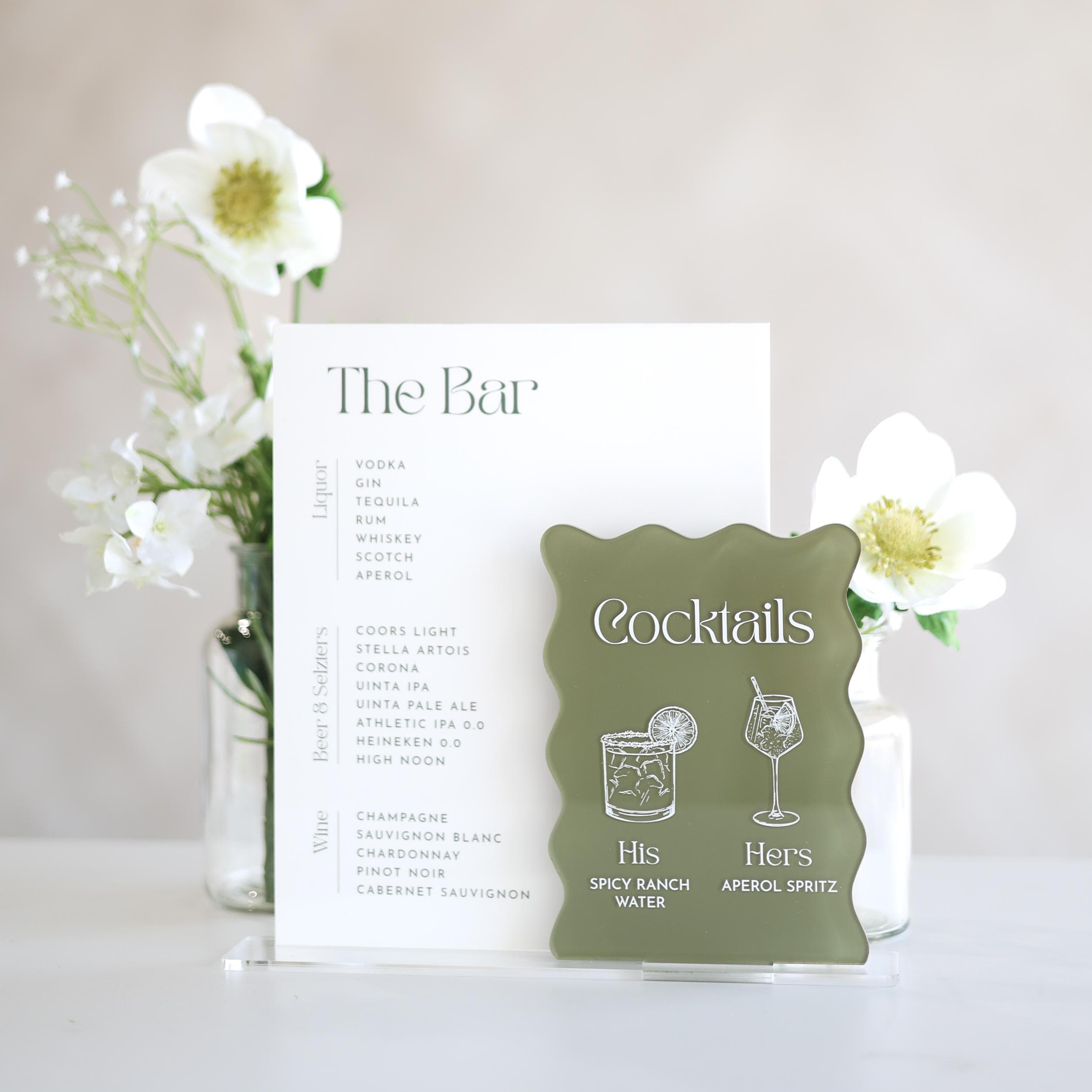 Double Layered Scallop Bar Menu Sign | Personalized Drinks | Custom ...