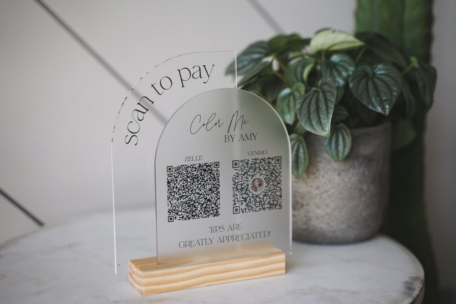 Double Arch QR Code Acrylic Display Sign Social Media Menu - Etsy UK
