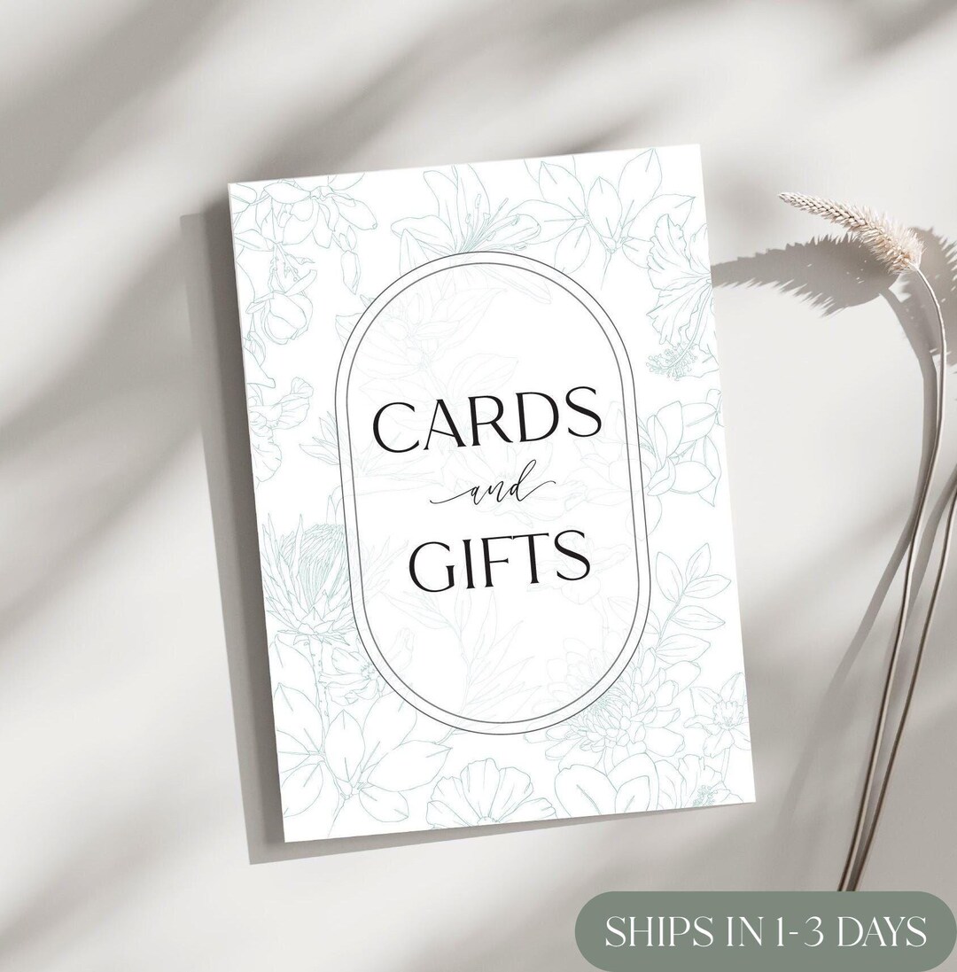 Cards & Gifts Arch Table Sign Gift and Cards Sign Modern Script Acrylic ...