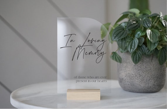 In Loving Memory Table Sign in Memory Wedding Sign Modern | Etsy