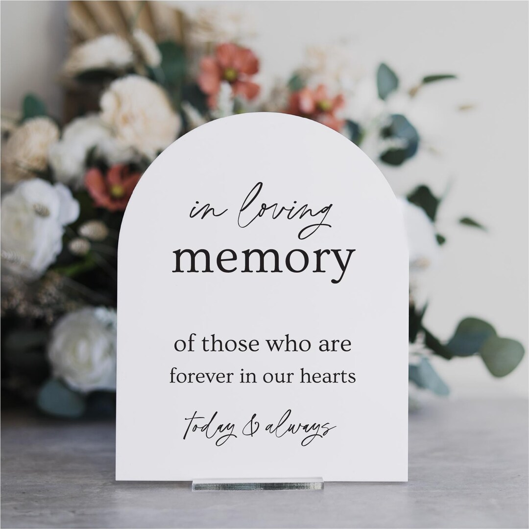 In Loving Memory Table Sign in Memory Wedding Sign Modern Script ...