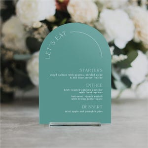 Let's Eat Menu Sign | Minimalist Acrylic Menu Arch Sign | Wedding Menu ...
