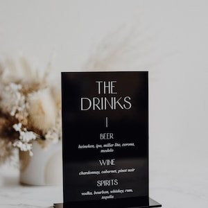 Drink Menu Sign | Minimalist Acrylic Menu Arch Sign | Wedding Menu ...