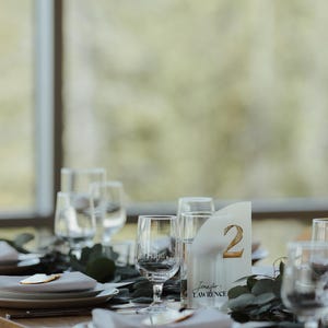 Half Arch Layered Luxe Acrylic Table Numbers - Wedding Table Numbers ...