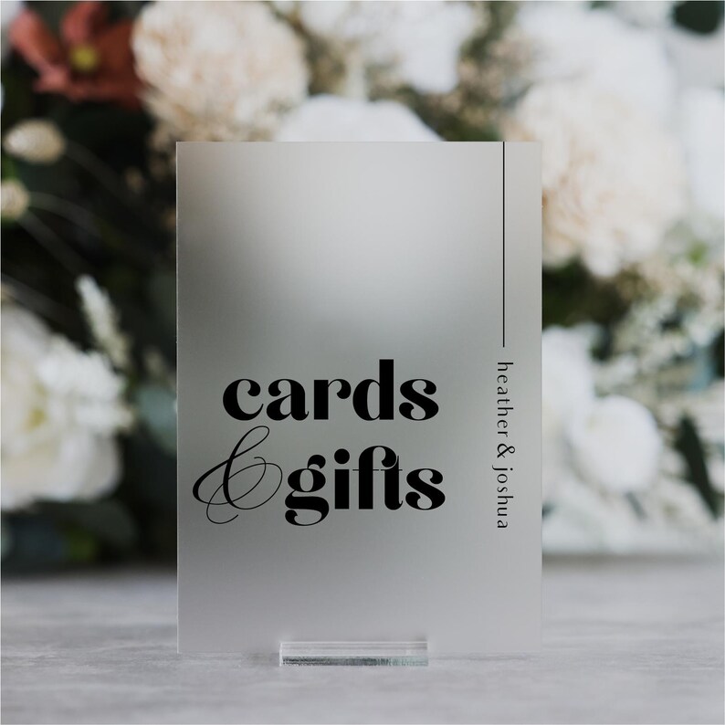 Cards & Gifts Table Sign | Gift and Cards Sign | Modern Script Acrylic ...