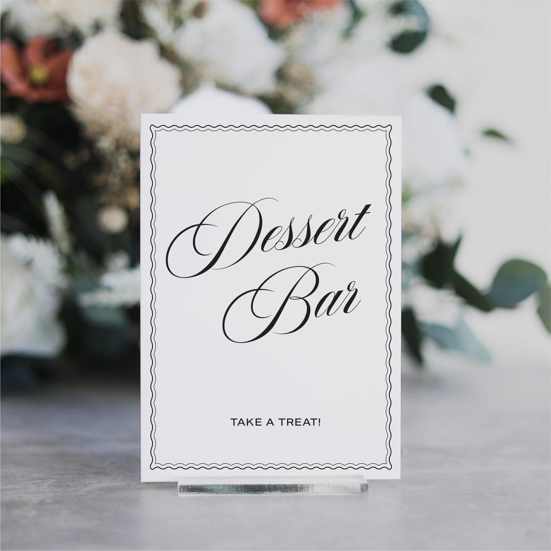 Dessert Bar Acrylic Sign | Sweets Wedding Sign | Modern Script Acrylic ...