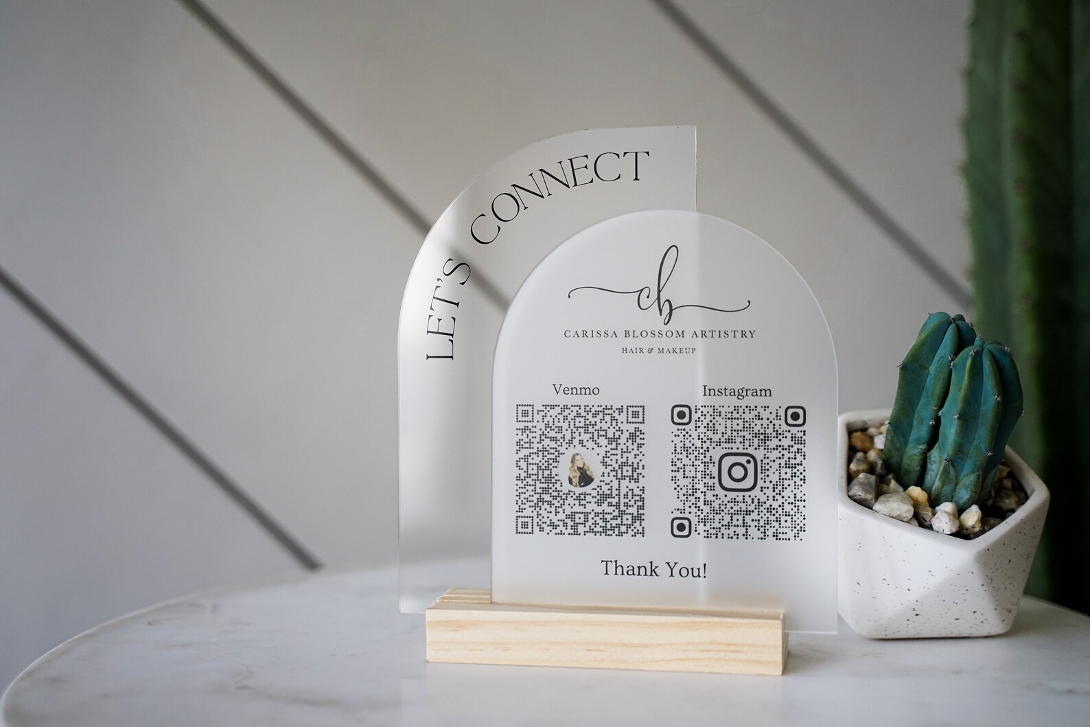 Double Arch QR Code Acrylic Display Sign Social Media, Menu ...