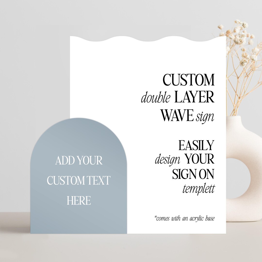 Custom Double Layer Scallop Sign | Personalized Acrylic Business Sign ...