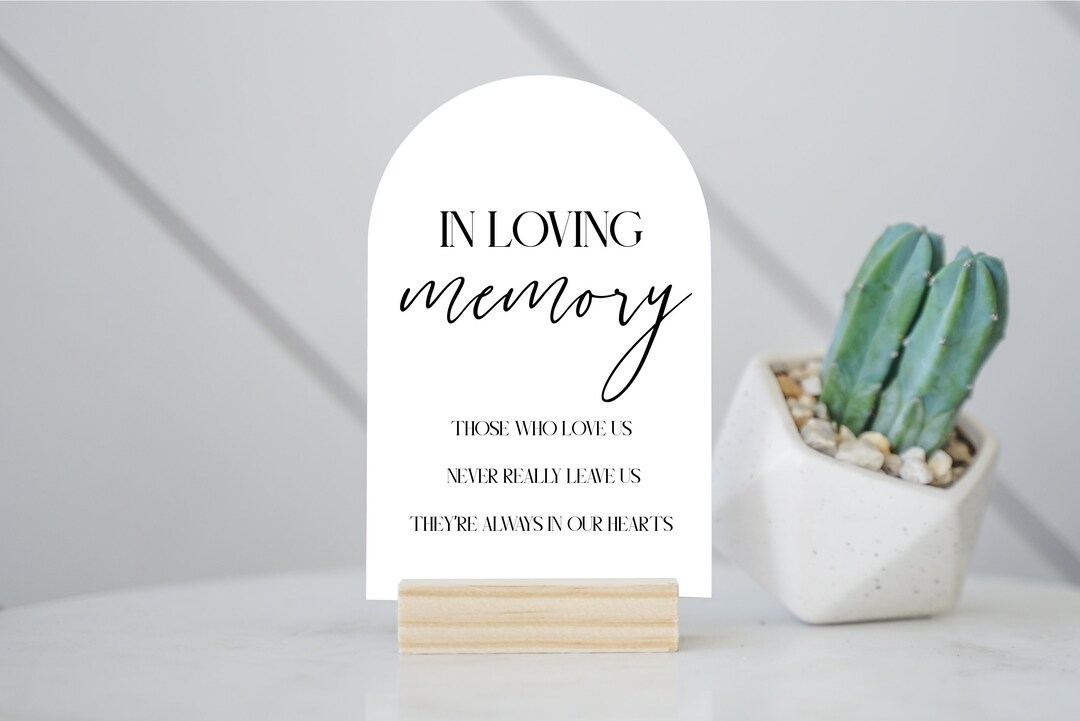 In Loving Memory Table Sign in Memory Wedding Sign Modern Script ...