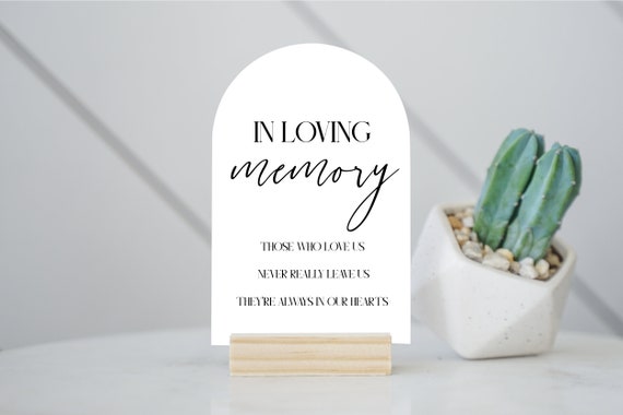 In Loving Memory Table Sign in Memory Wedding Sign Modern | Etsy