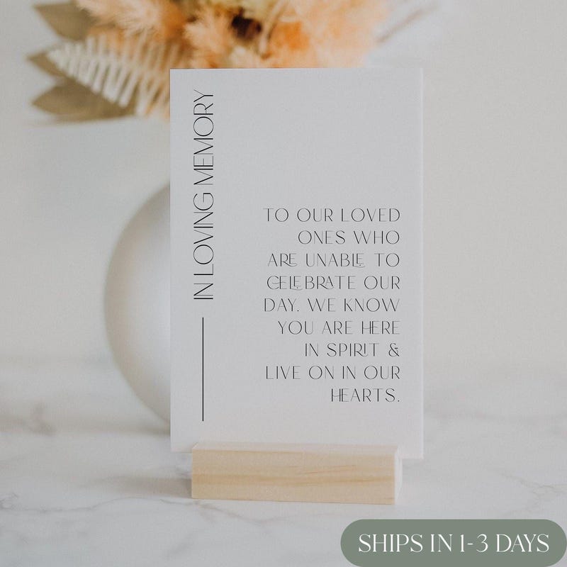 Memory Table Wedding Sign - Etsy
