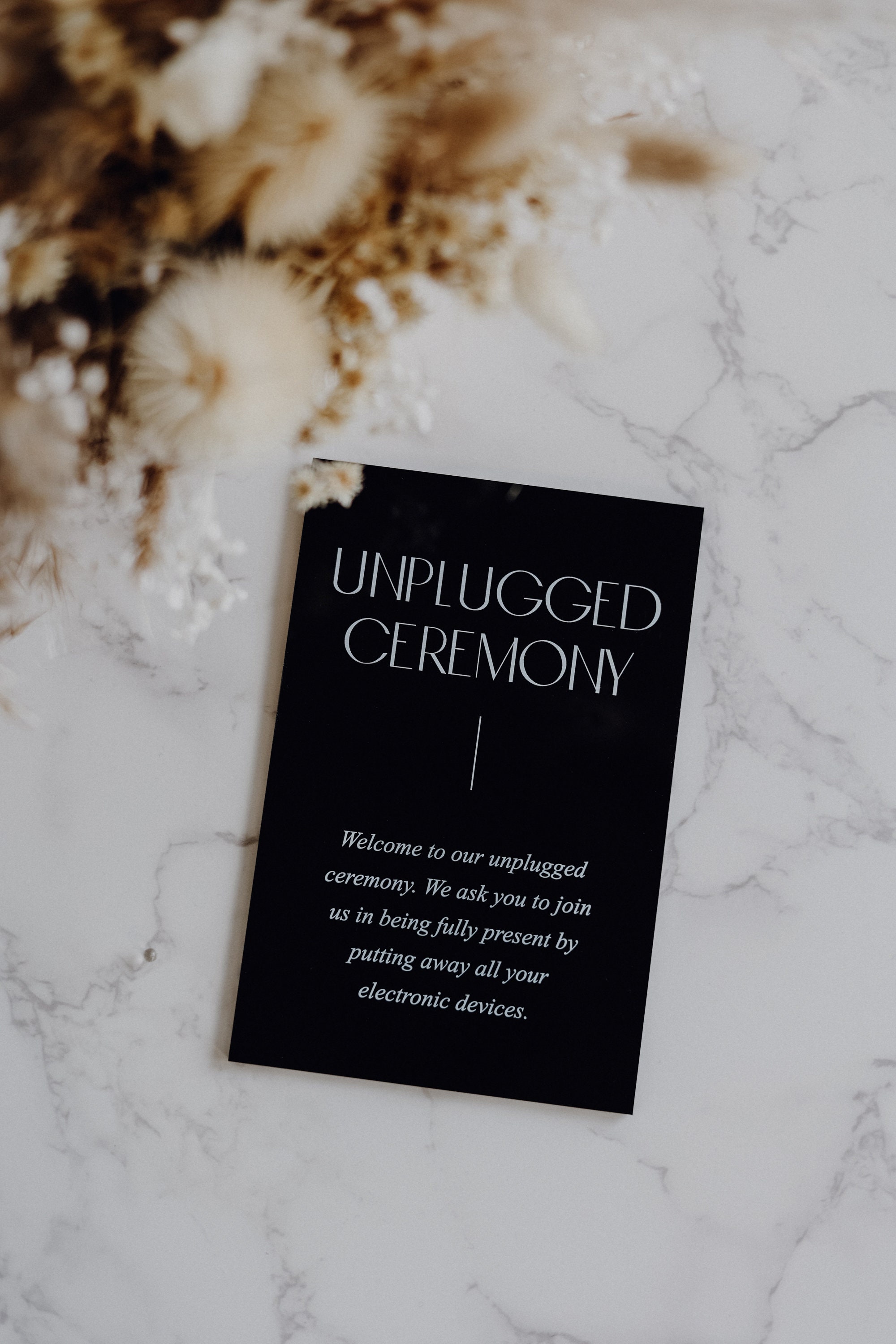 Unplugged Ceremony Table Sign | Ceremony Sign | Modern Script Acrylic ...