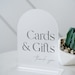 Cards & Gifts Arch Table Sign Gift and Cards Sign Modern Script Acrylic ...