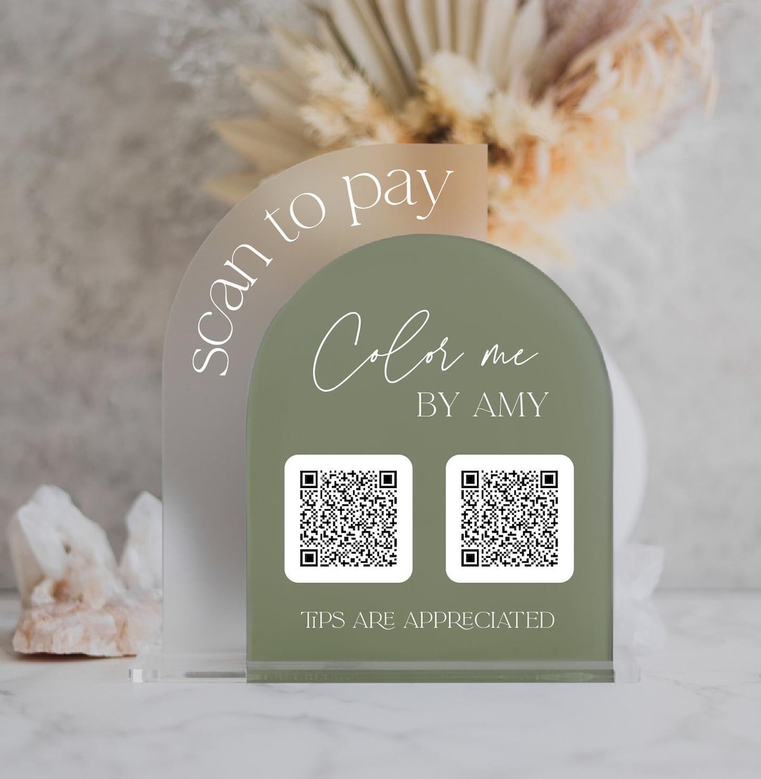 Double Arch QR Code Acrylic Display Sign - Social Media, Menu ...