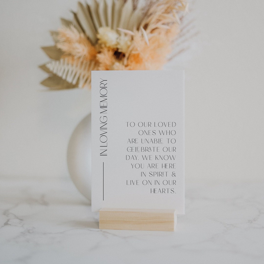 In Loving Memory Table Sign in Memory Wedding Sign Modern Script ...