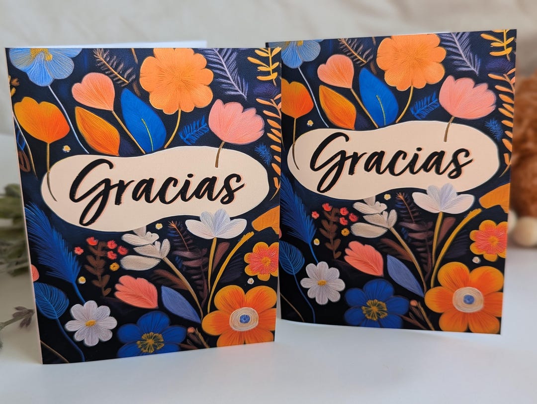 Gracias Thank You Cards | Spanish Greeting Cards | Floral Notecards Set ...