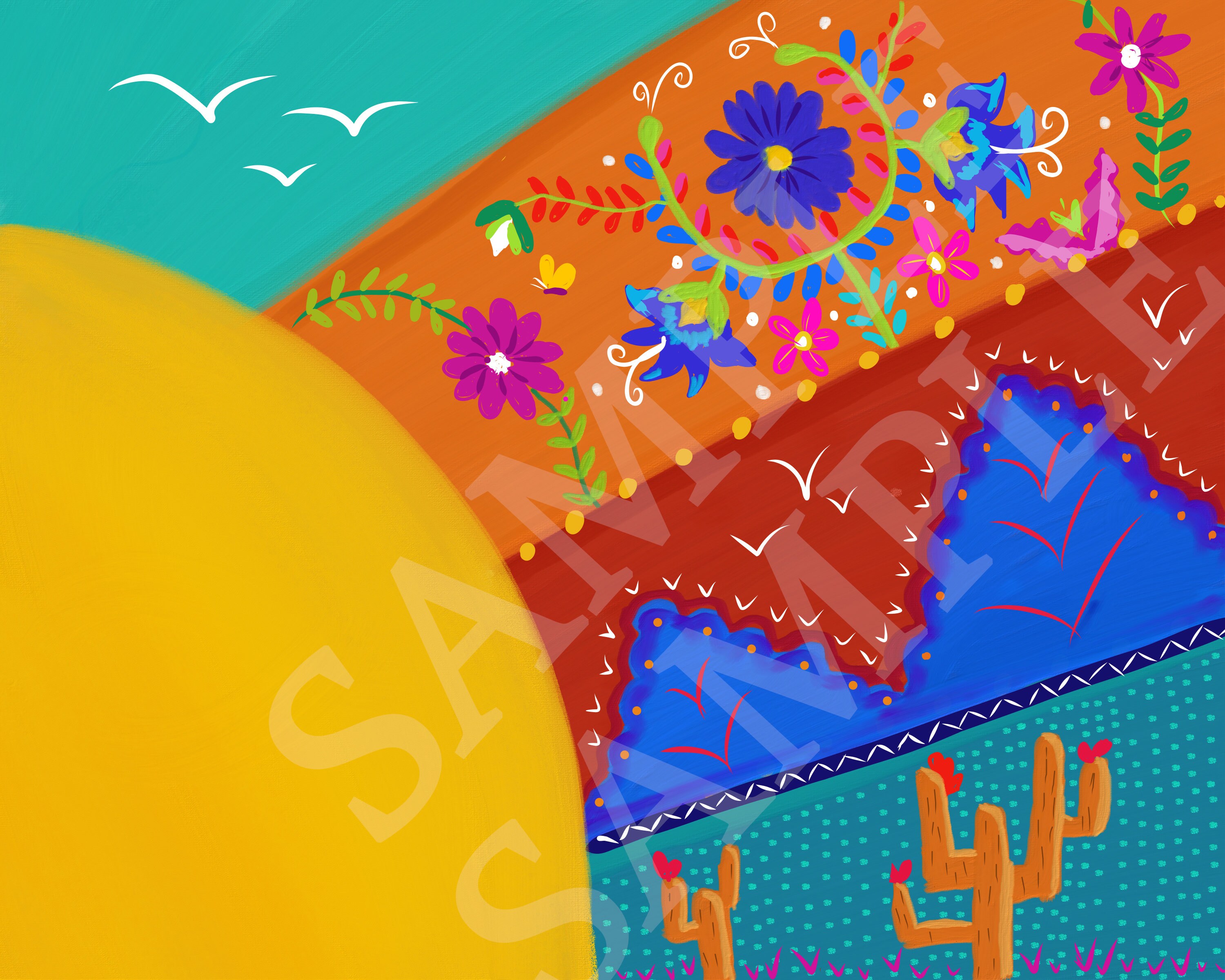 Mexican Folk Art Mexican Sun Printable Art Mexican Oil - Etsy