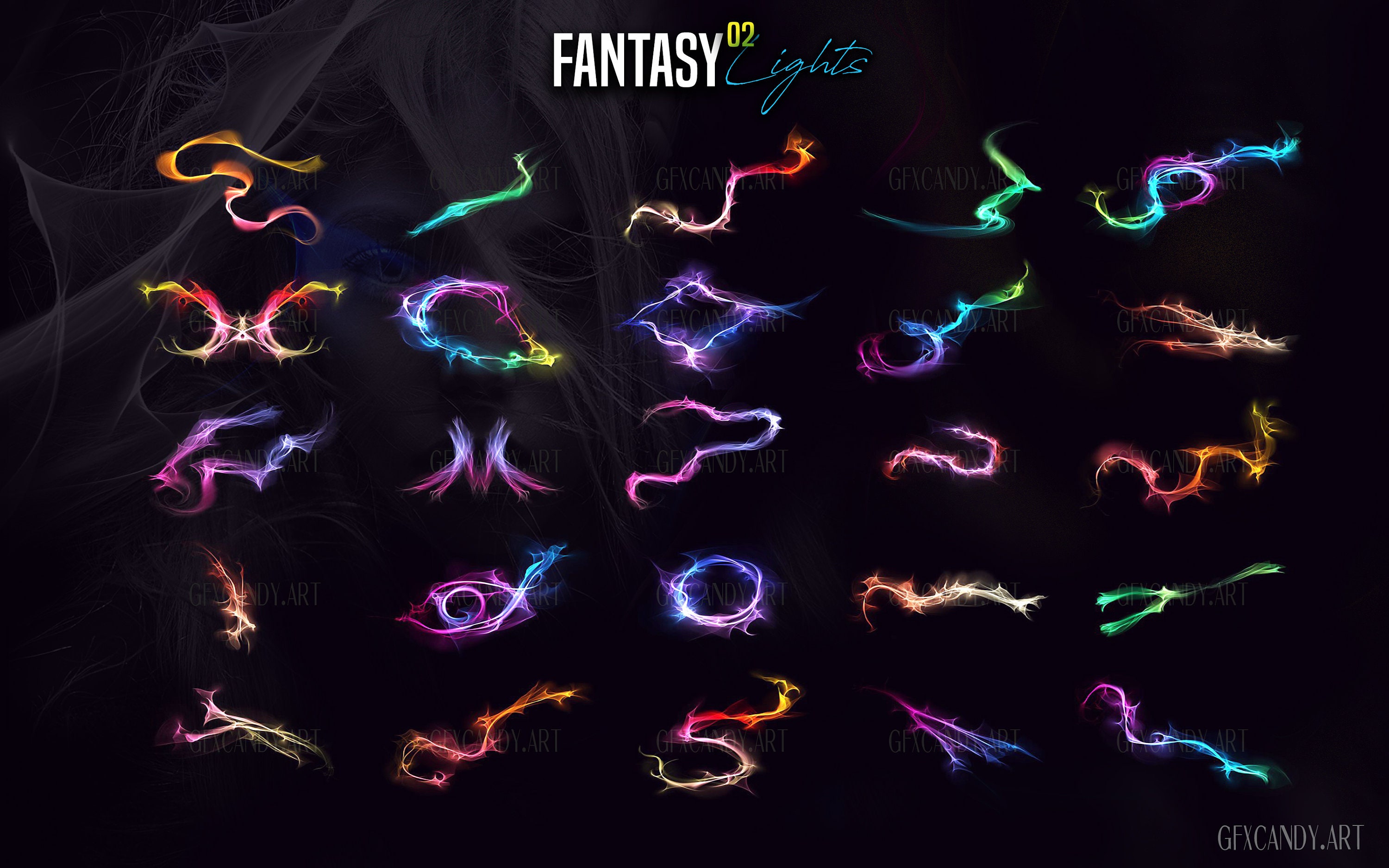 Fantasy Lights Overlays 02, Ignite Your Imagination! 100 Hi-res Hand ...