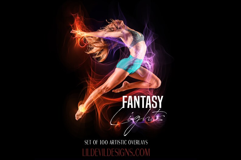 100 Fantasy Lights Overlays, Hi-res PNG Light Trails, Digital Overlays ...