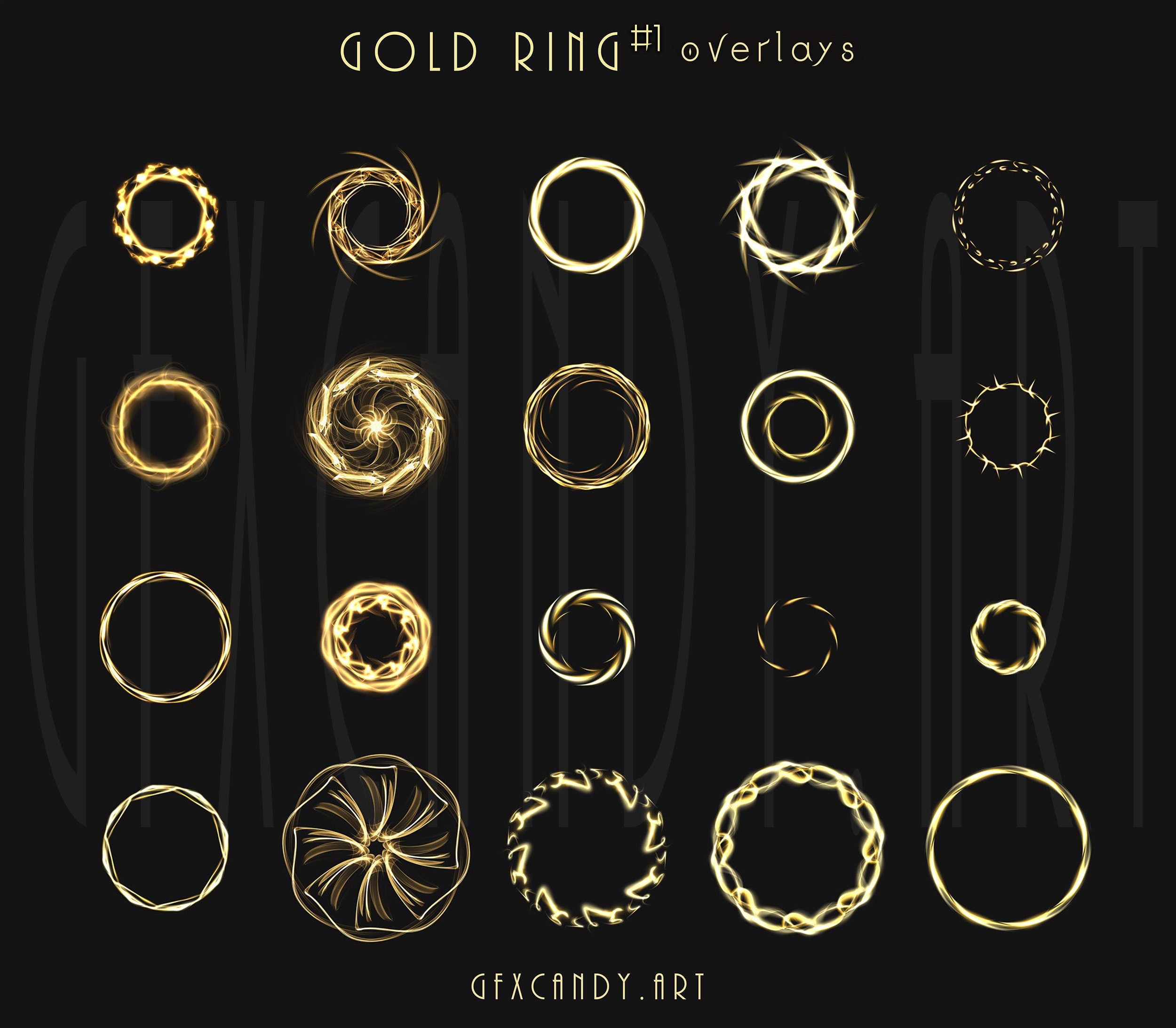 Golden Light Ring Overlays: Elegant Photo Effects (digital Download) - Etsy