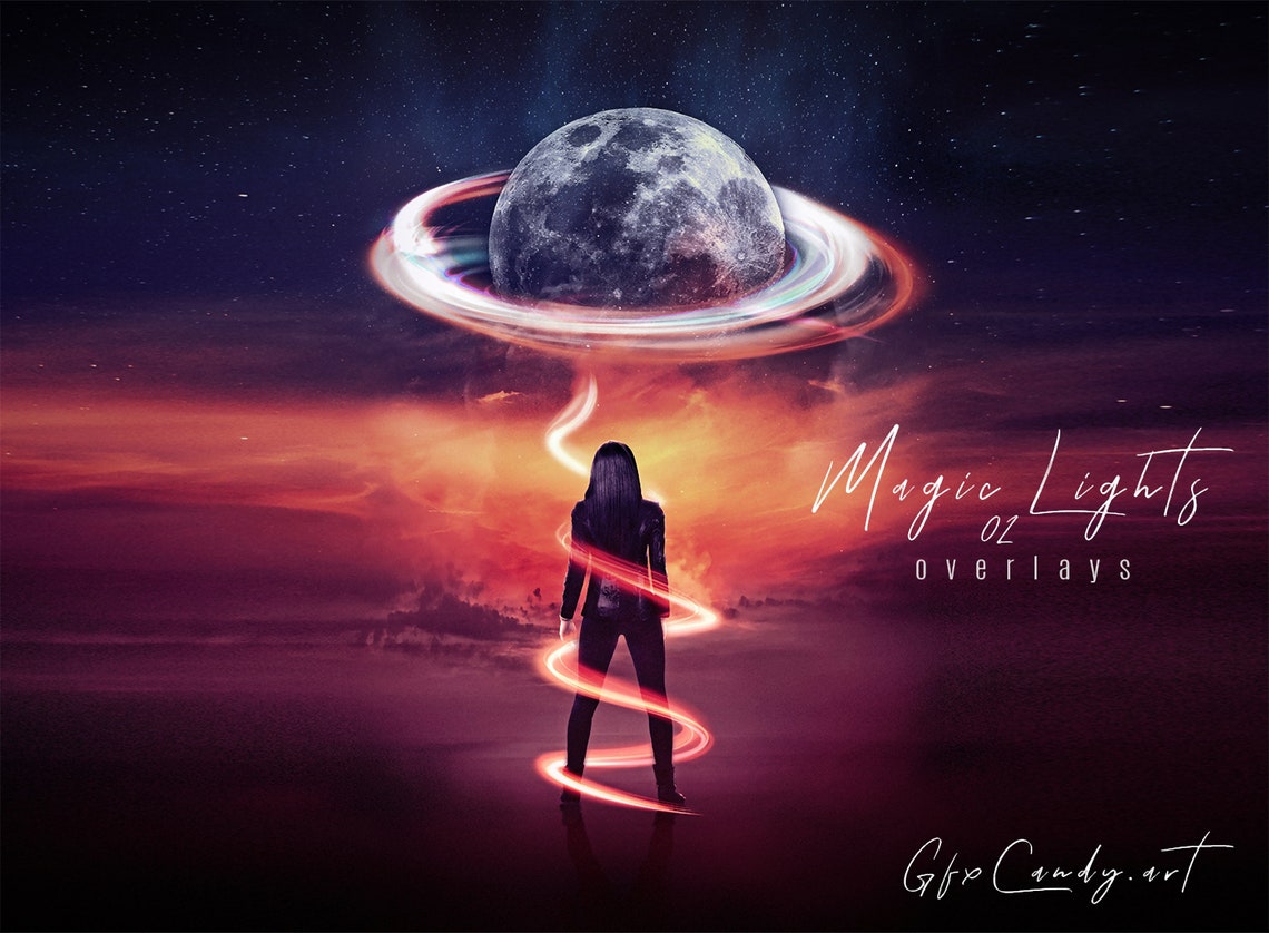 200 Magic Lights Overlays, PNG LIGHT EFFECTS, Photoshop Hand-drawn ...