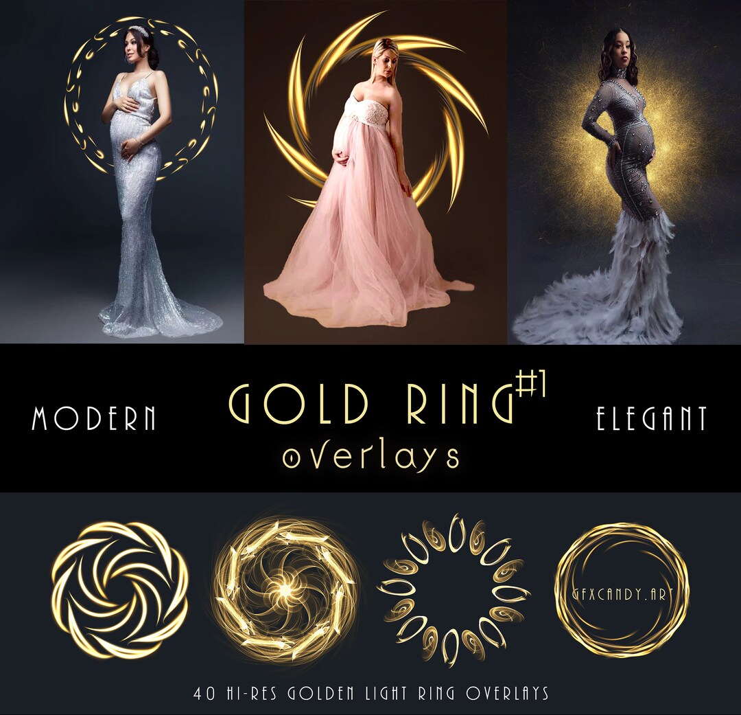 Golden Light Ring Overlays: Elegant Photo Effects (digital Download) - Etsy