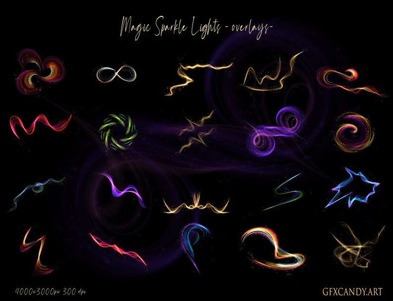 200 Magic Sparkle Light Overlays, PNG LIGHT EFFECTS, Magic Light ...