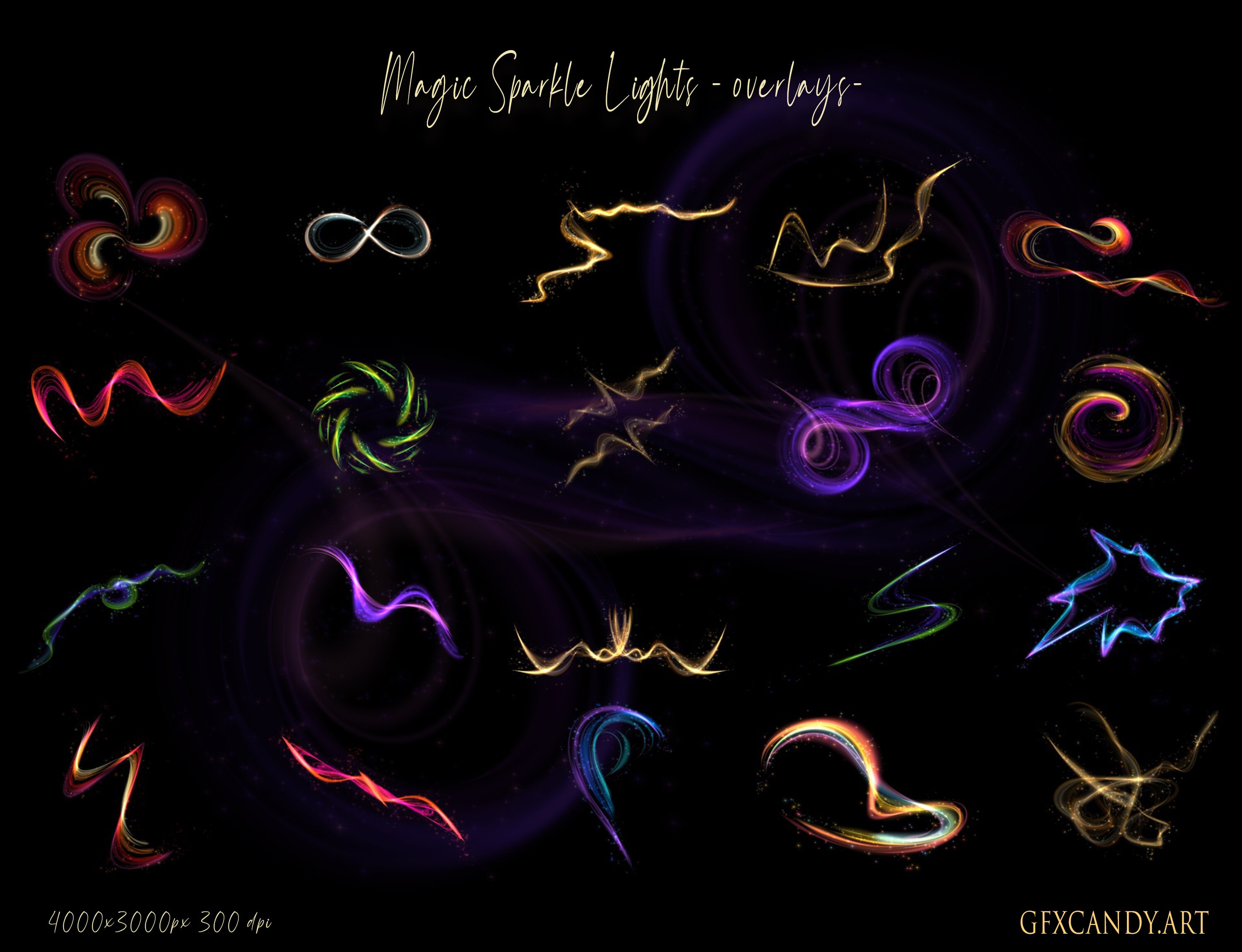 200 Magic Sparkle Light Overlays, PNG LIGHT EFFECTS, Magic Light ...